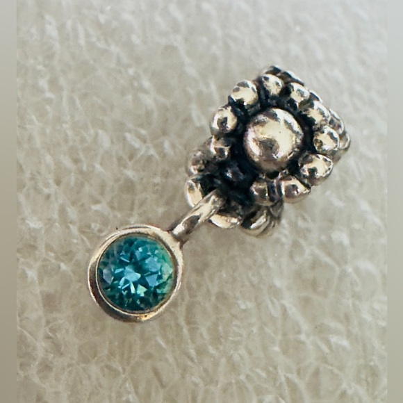 Pandora | Jewelry | Authentic Pandora Blue Dew Drop Paraiba Topaz ...